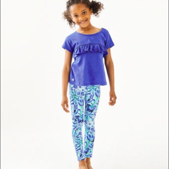 Lilly Pulitzer | Bottoms | Lilly Pulitzer Girls Maia Legging Iris Blue High Maintenance Size L 8 ...